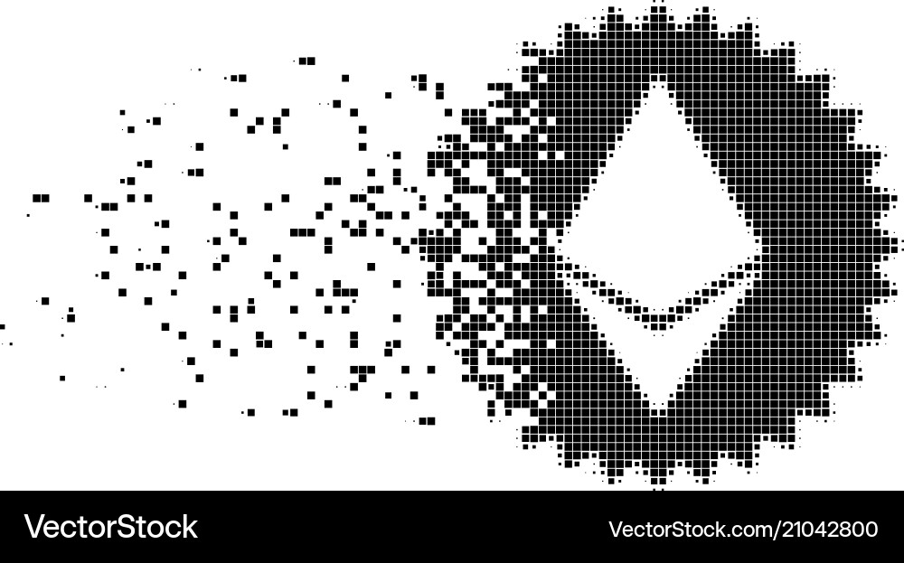 Ethereum medal coin burst pixel icon Royalty Free Vector