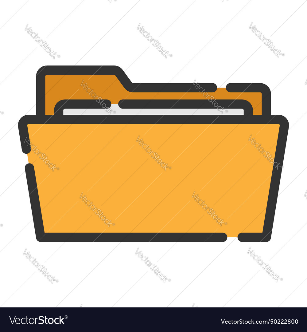 Folder flat icon Royalty Free Vector Image - VectorStock