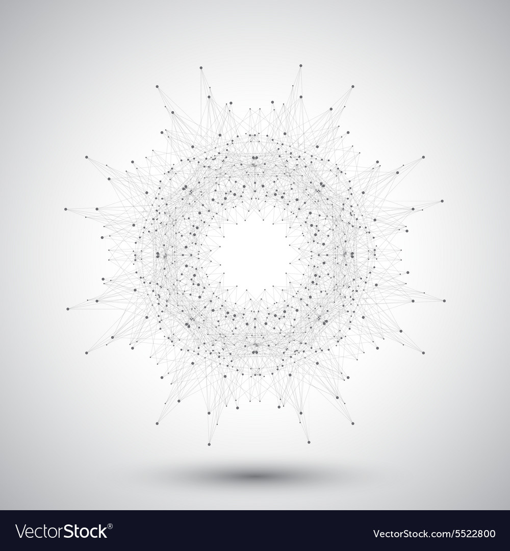 Geometric Abstract Form With Connected Lines Vector Image