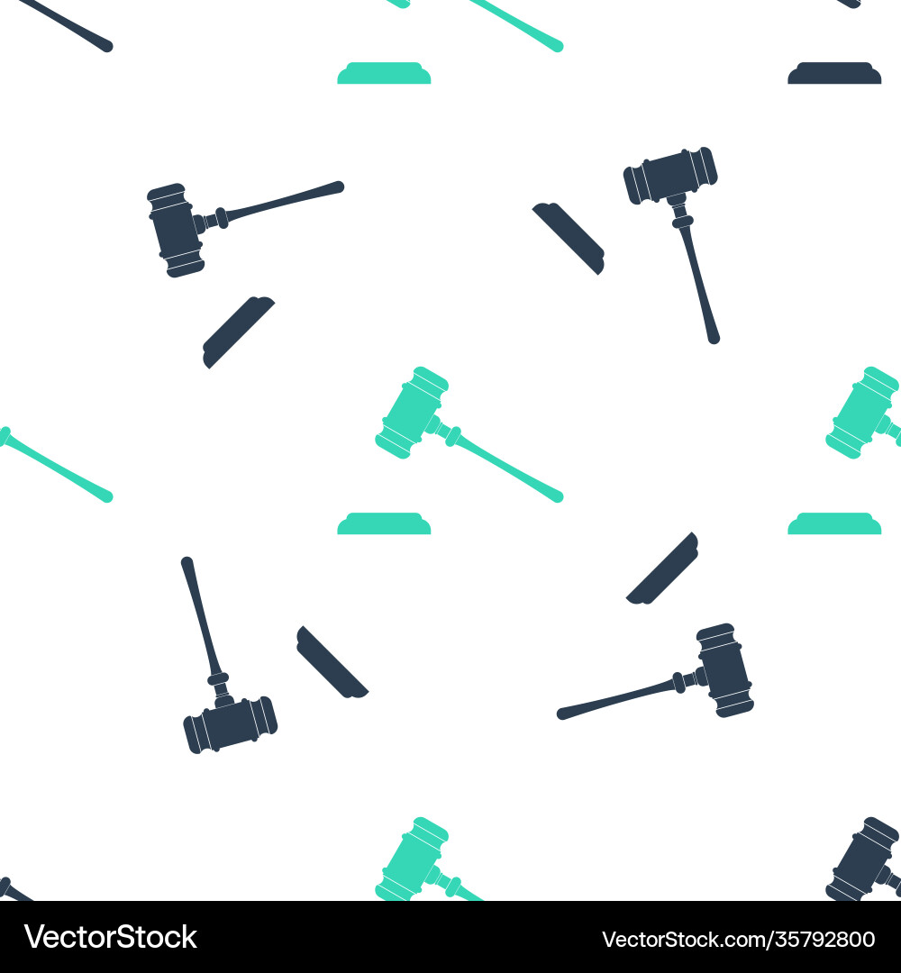 Green judge gavel icon isolated seamless pattern Vector Image