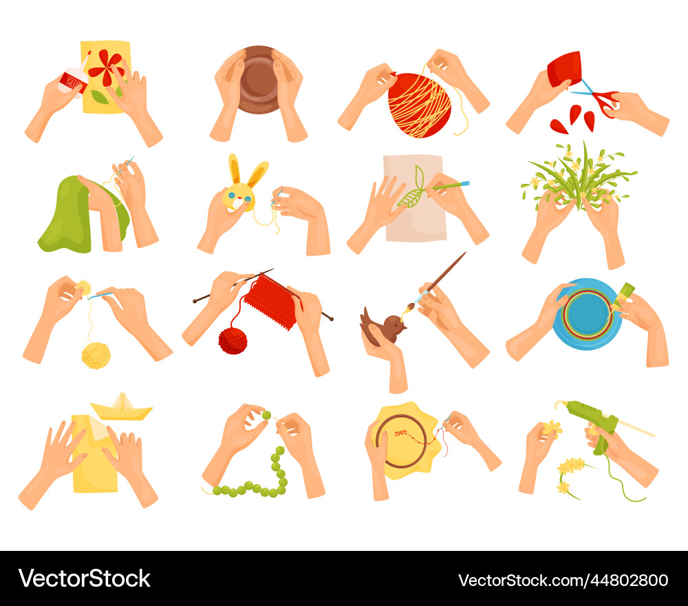 Handmade craft and hobby with drawing applique Vector Image