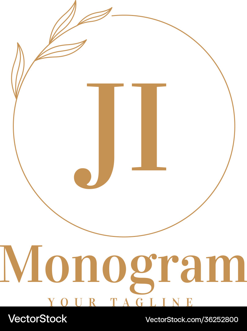 Ji initial a logo design with feminine style Vector Image