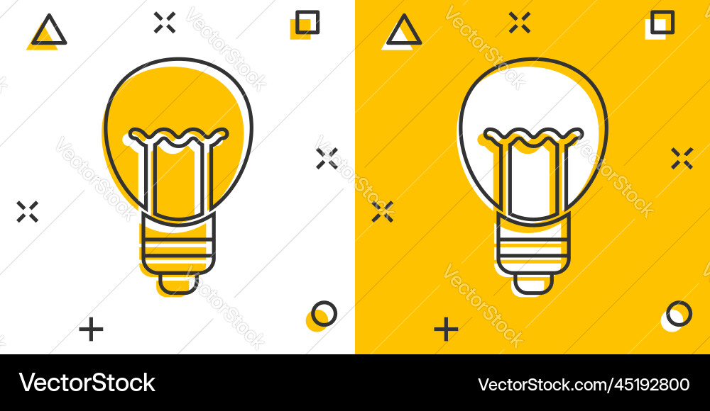 Light bulb icon in comic style lightbulb cartoon Vector Image