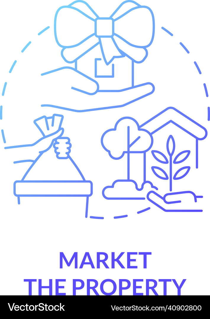 Market property blue gradient concept icon Vector Image