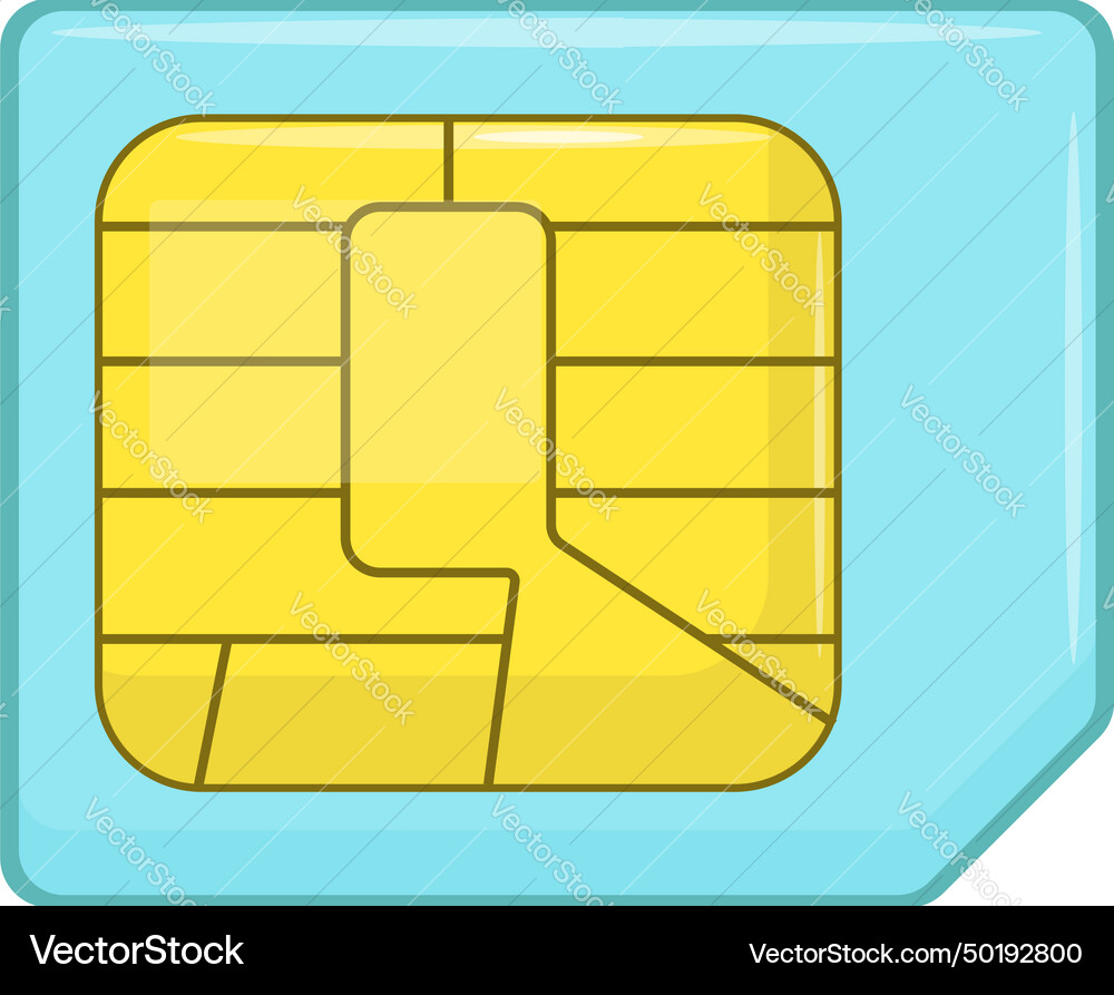 Nano global sim icon cartoon electronic Royalty Free Vector