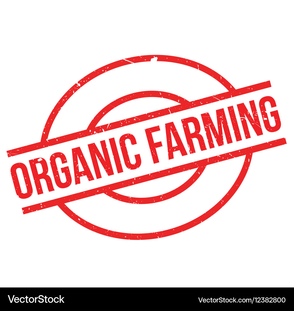 Organic farming rubber stamp Royalty Free Vector Image