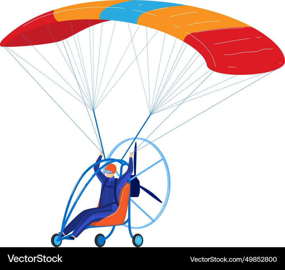 Person flying on a powered paraglider Royalty Free Vector