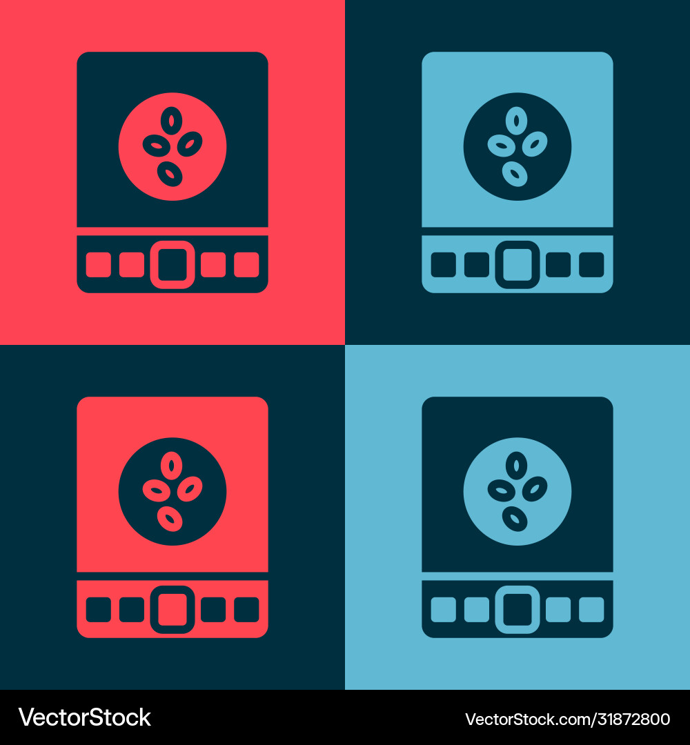 Pop art electronic coffee scales icon isolated Vector Image