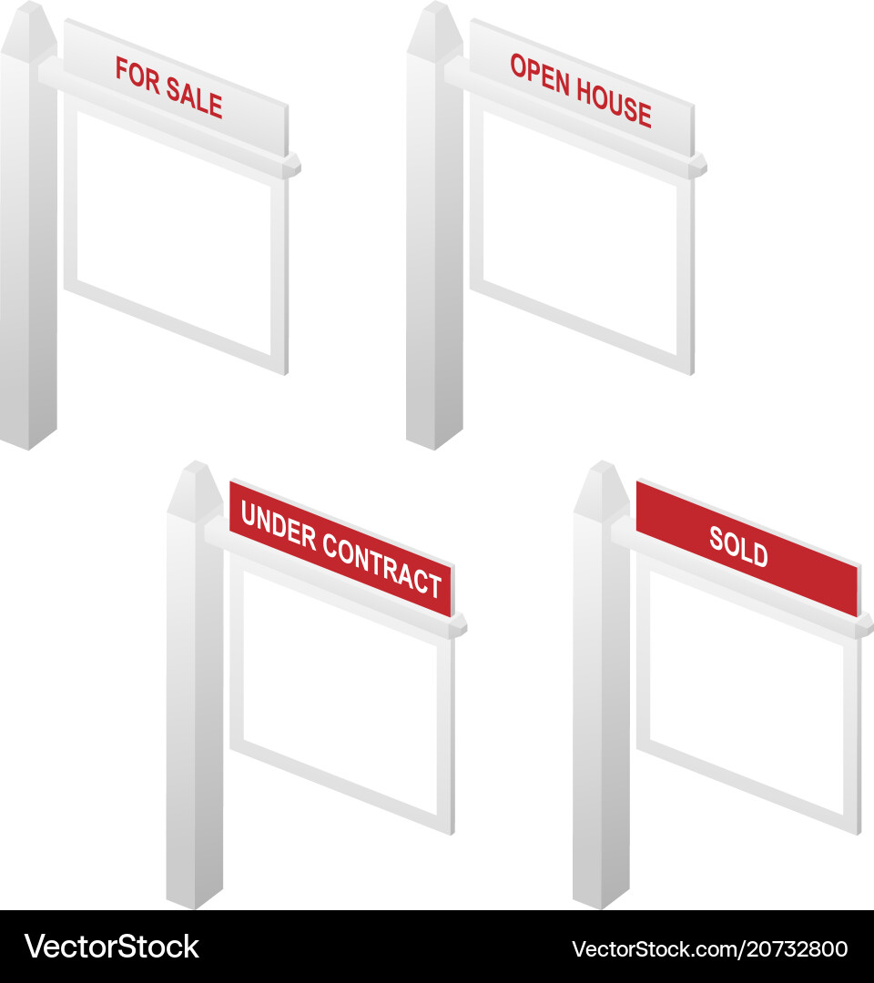 Real estate signs Royalty Free Vector Image - VectorStock