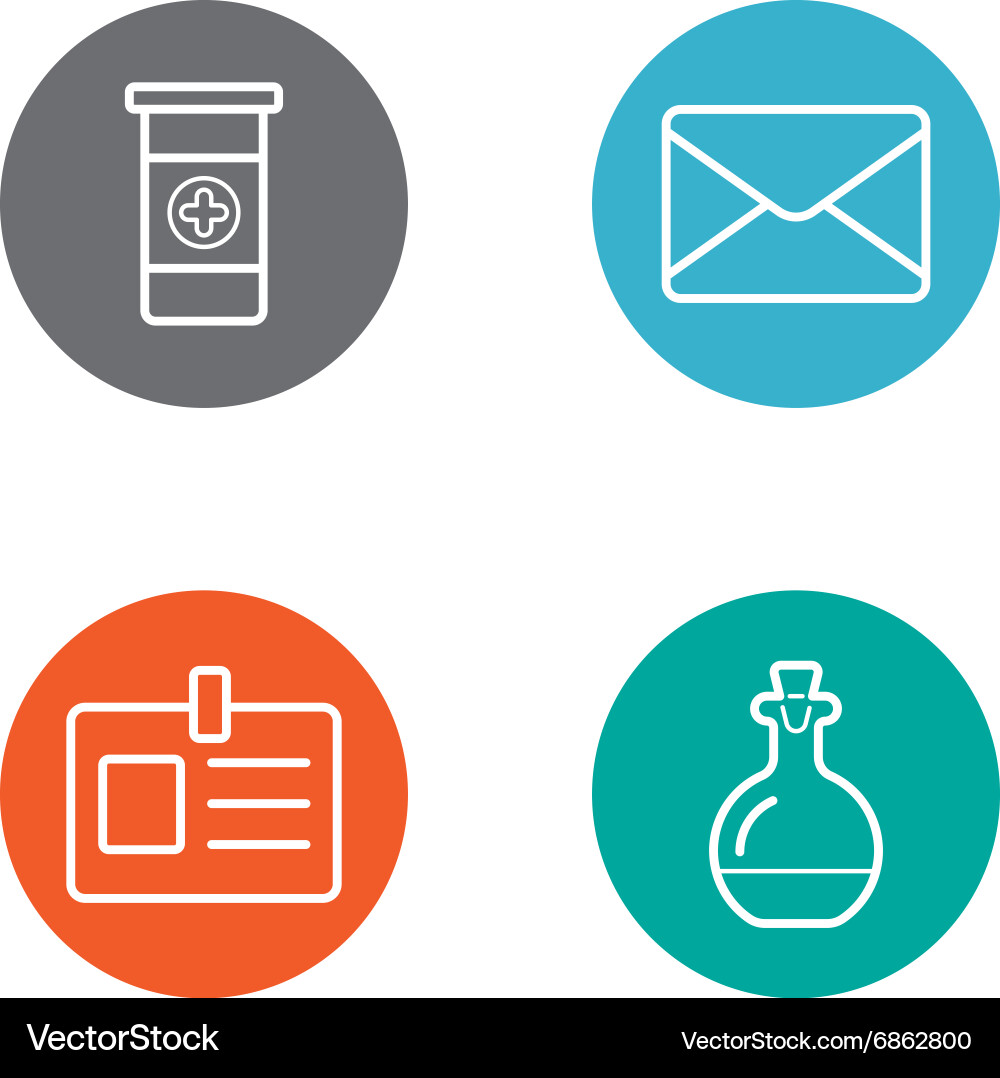 Round circle buttons with icons can be used Vector Image