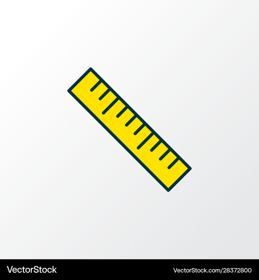 Ruler icon colored line symbol premium quality Vector Image