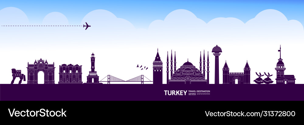 Turkey travel destination Royalty Free Vector Image