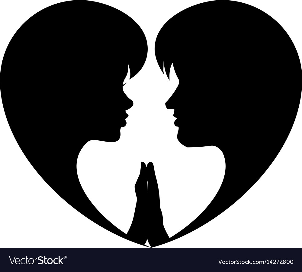 Two lovers heart Royalty Free Vector Image - VectorStock Two lovers heart Royalty Free Vector Image - VectorStock