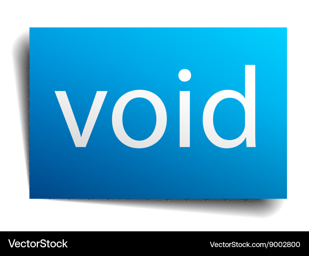 Void blue paper sign isolated on white Royalty Free Vector