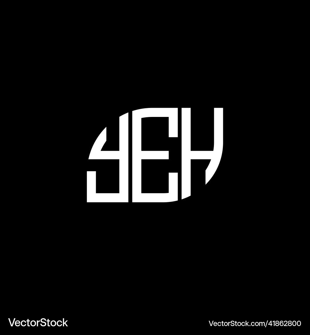 Yeh letter logo design on black background Vector Image