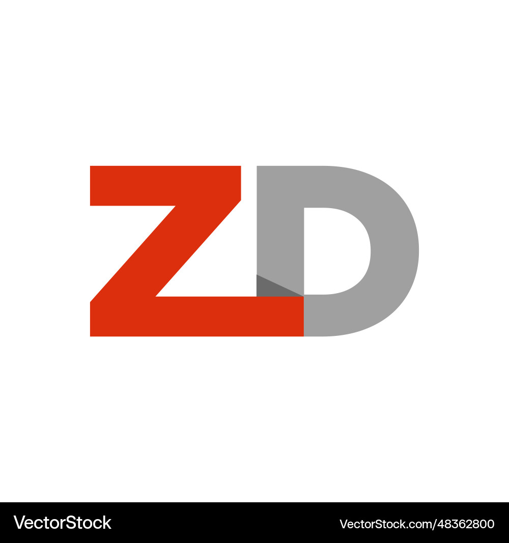 Zd brand name icon with red dot Royalty Free Vector Image