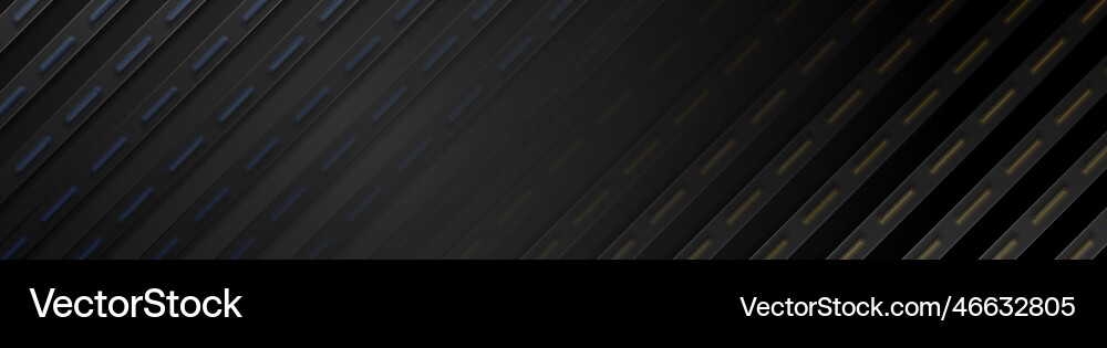 Abstract black stripes with blue yellow neon Vector Image