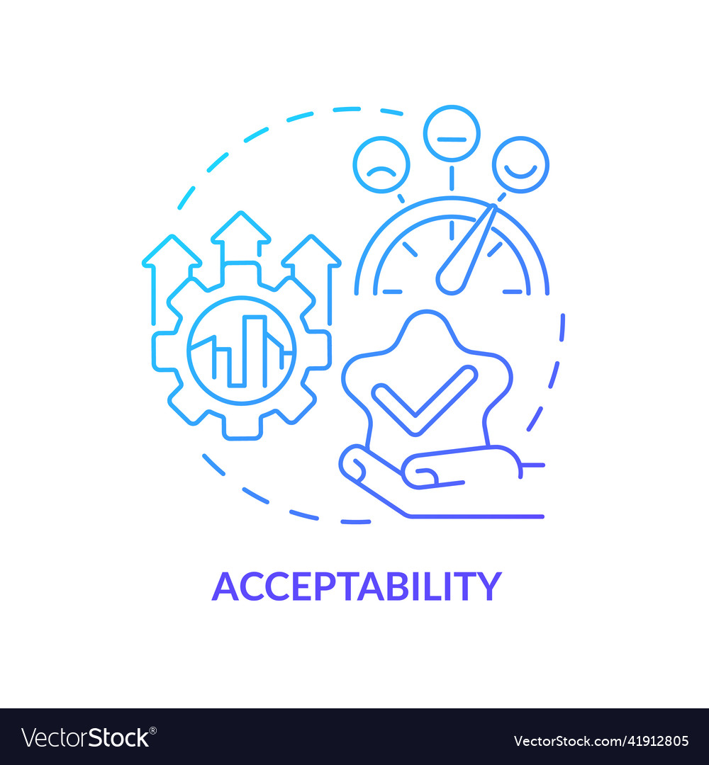 Acceptability blue gradient concept icon Vector Image
