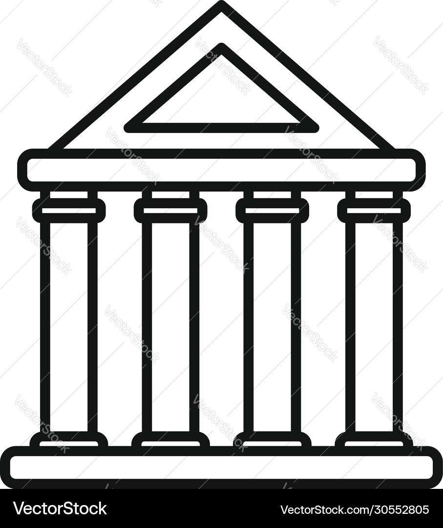 Bank building icon outline style Royalty Free Vector Image