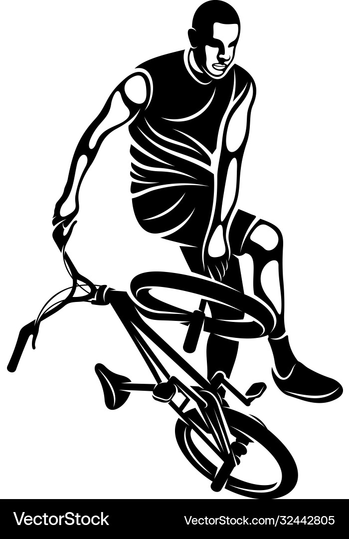 Bmx rider design template silhouette Royalty Free Vector