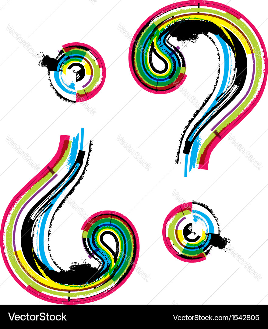 Colorful grunge question mark symbol Royalty Free Vector