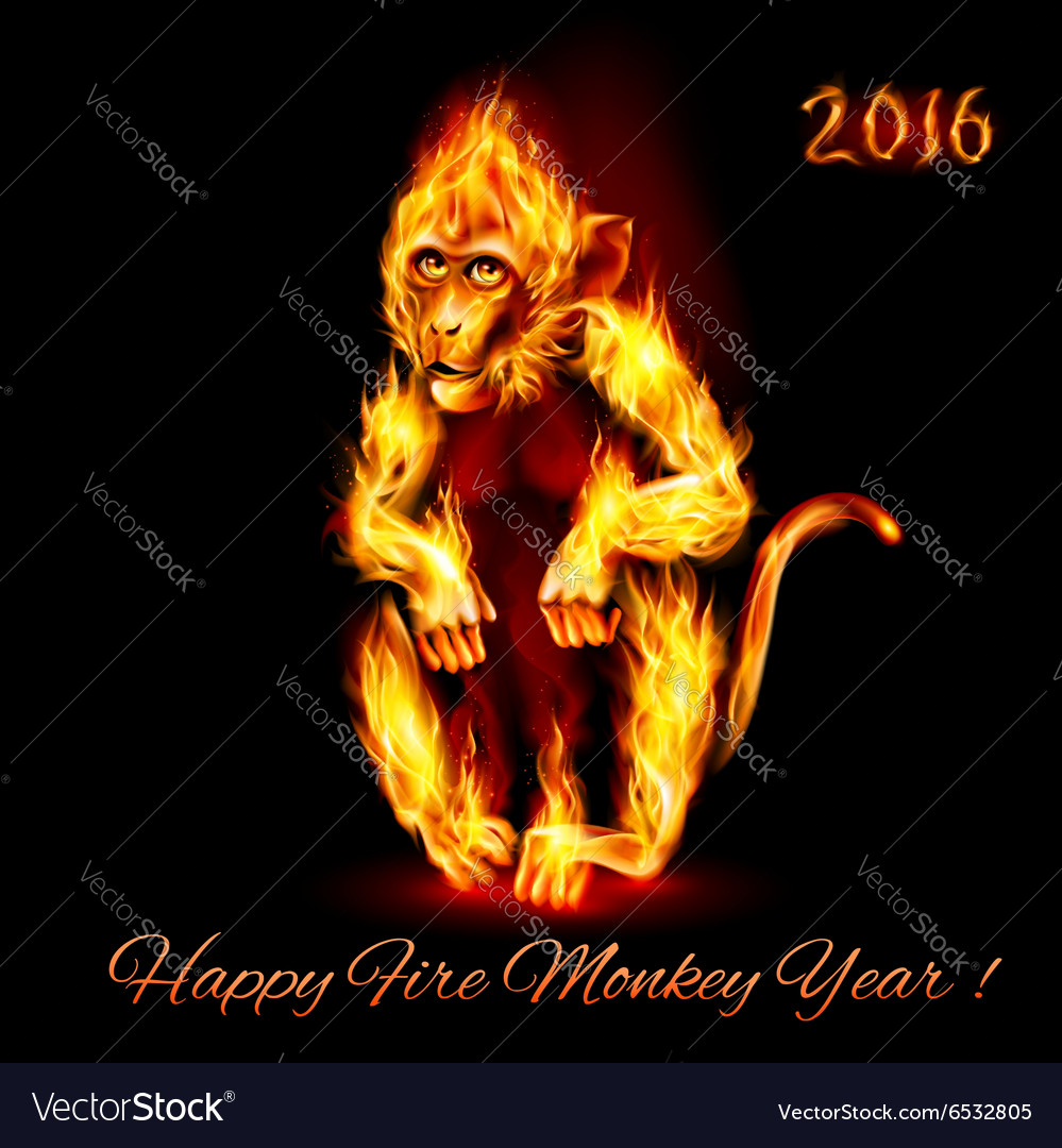 Fire monkey Royalty Free Vector Image - VectorStock