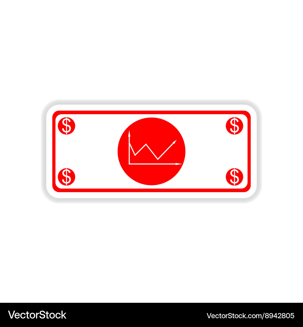 Paper sticker on white background financial Vector Image
