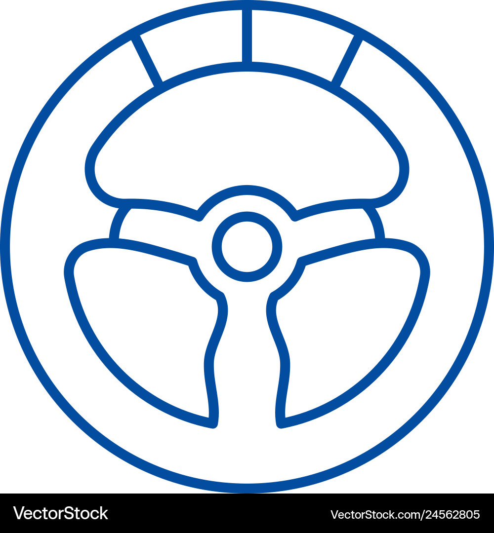 Racing wheel line icon concept wheel flat Vector Image
