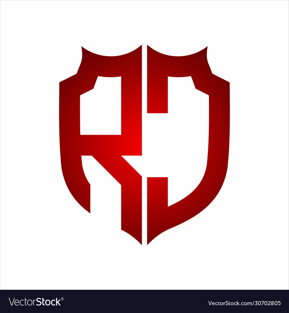 Rc logo shield style monogram design template Vector Image