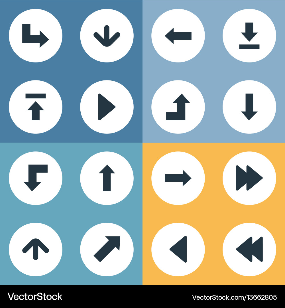 Set simple pointer icons Royalty Free Vector Image