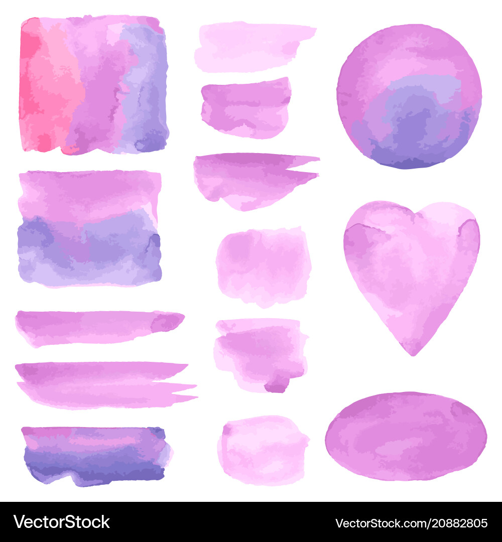 Watercolor brush strokes Royalty Free Vector Image