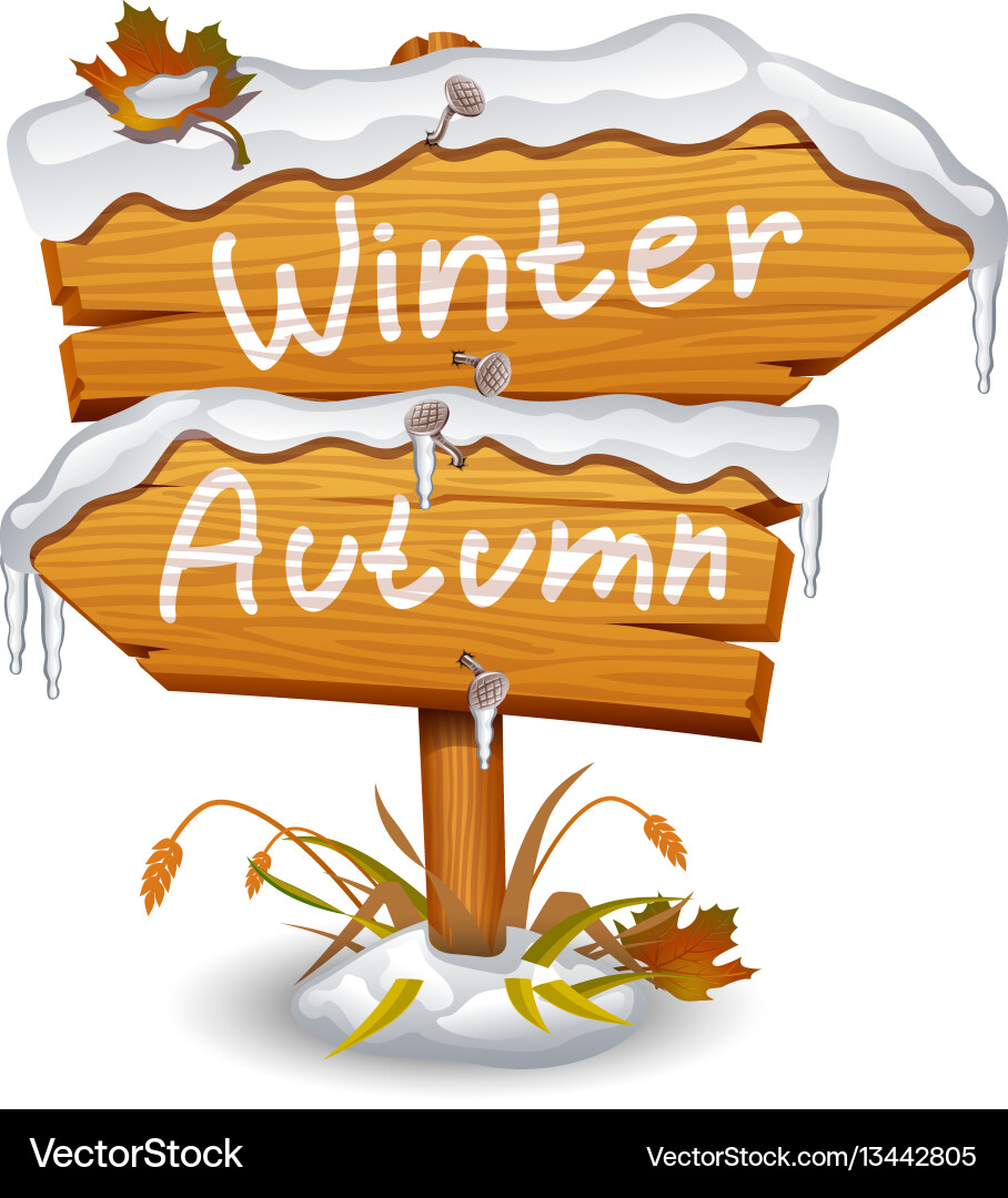 Winter wooden arrow icon Royalty Free Vector Image