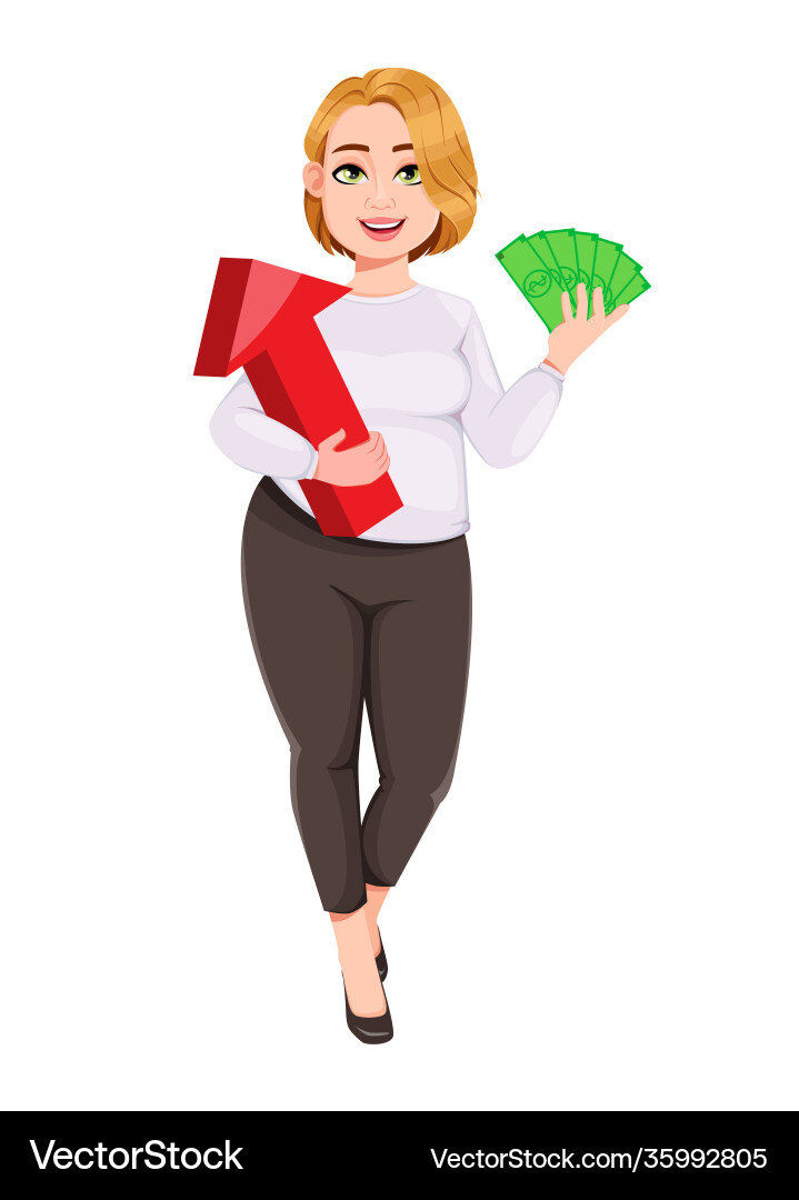 Young plus size pretty woman Royalty Free Vector Image