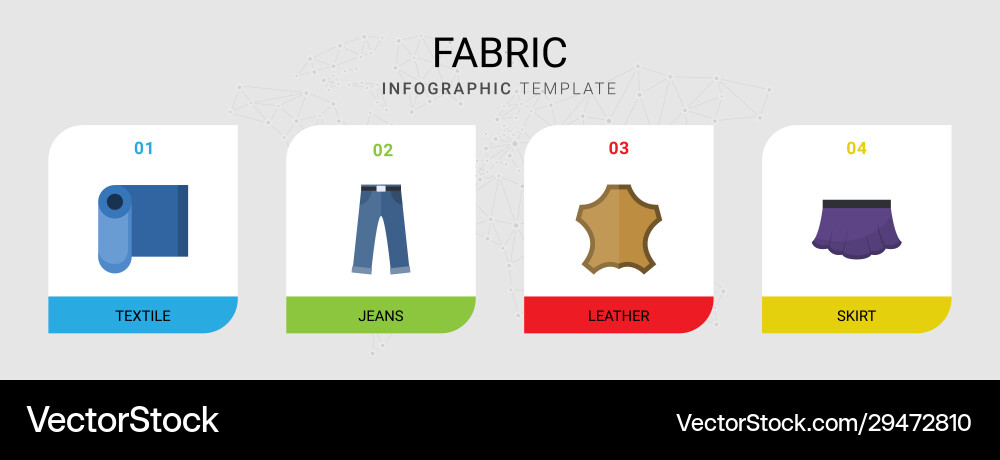 4 fabric flat icons set isolated on infographic Vector Image