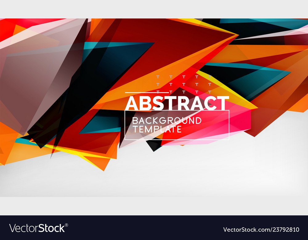 Abstract color triangles geometric background Vector Image