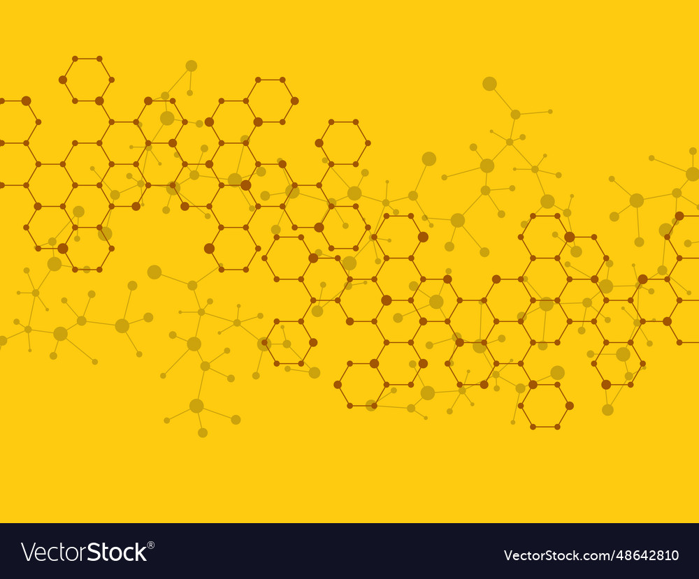 Abstract hexagonal molecules molecular structure Vector Image