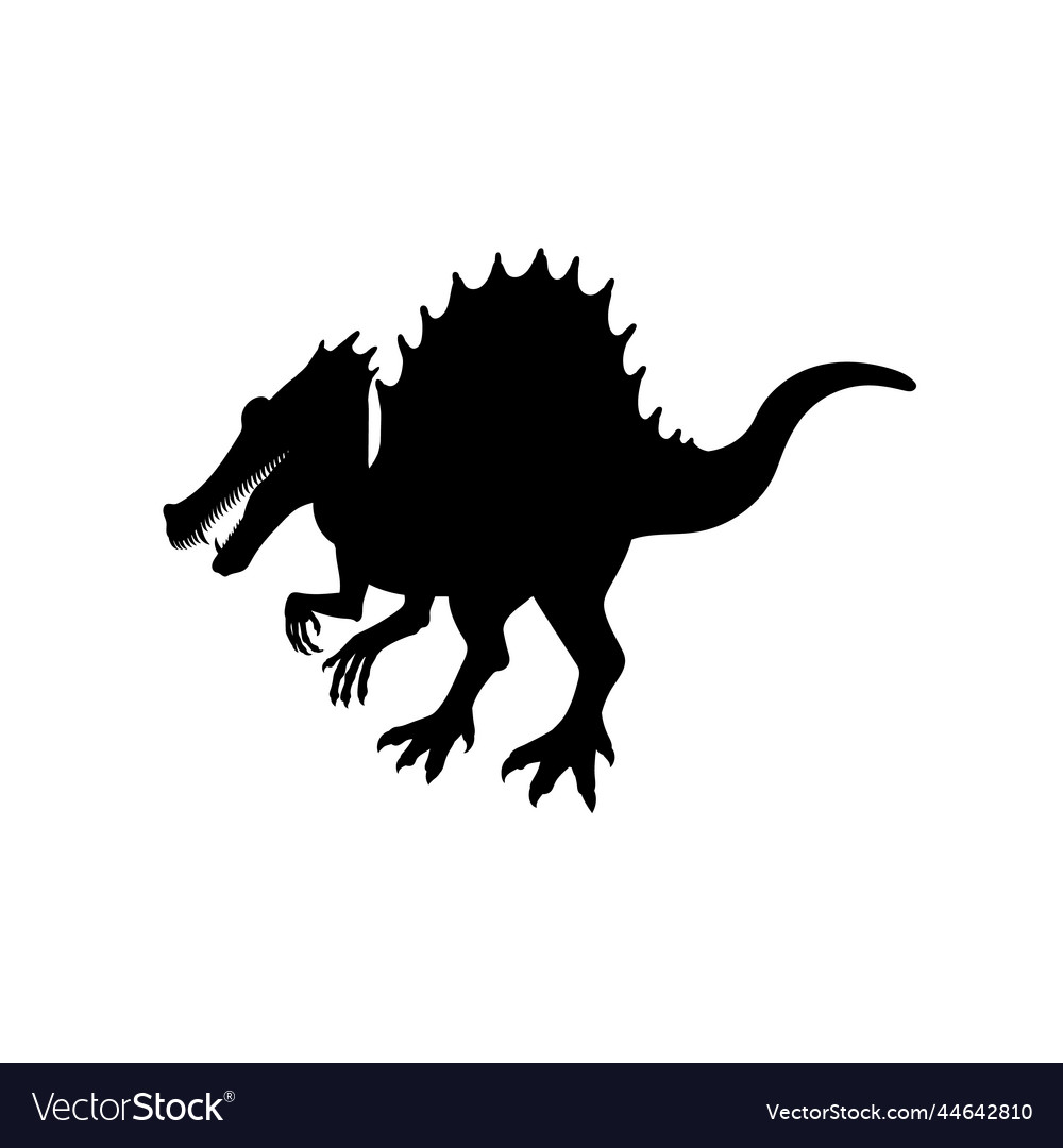 Black silhouette of spinosaurus flat style Vector Image