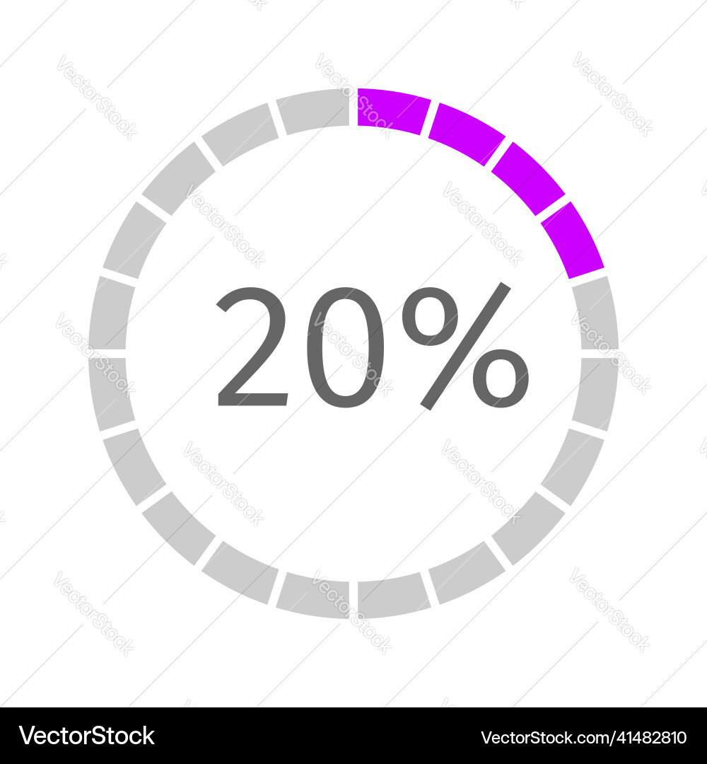 Buffering icon with 20 percent filled round Vector Image