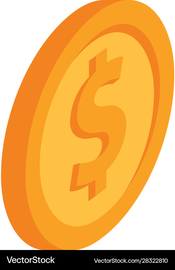 Coin money dollar isolated icon Royalty Free Vector Image