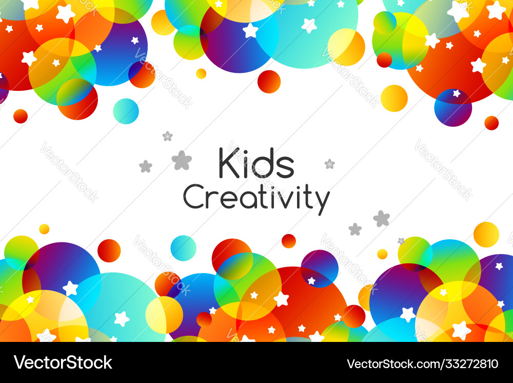 Creative kids cards with colorful bubble Vector Image
