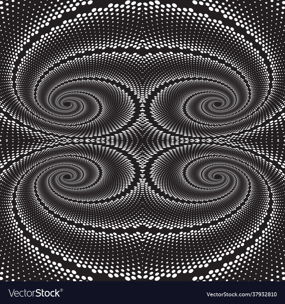 Dotted halftone spiral pattern or texture Vector Image