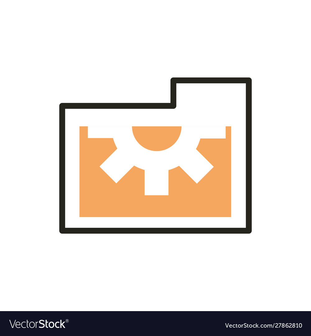 Folder file web development icon line and fill Vector Image
