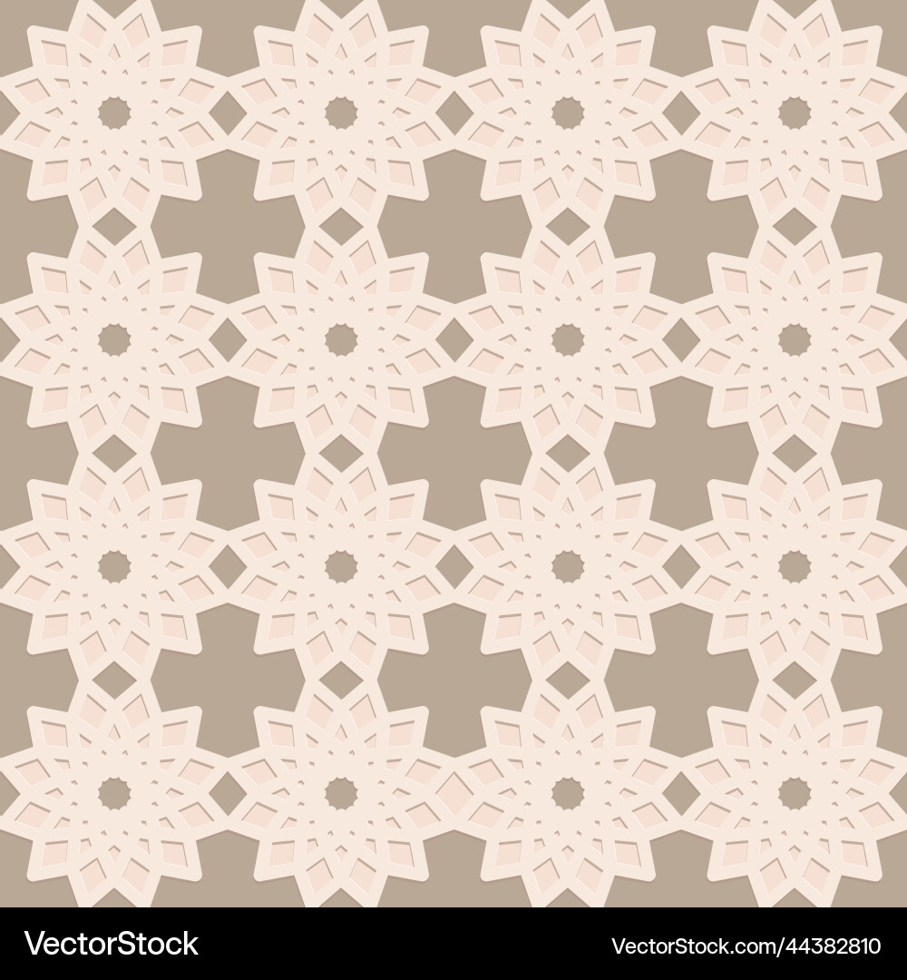 Gray beige seamless pattern oriental motif art Vector Image