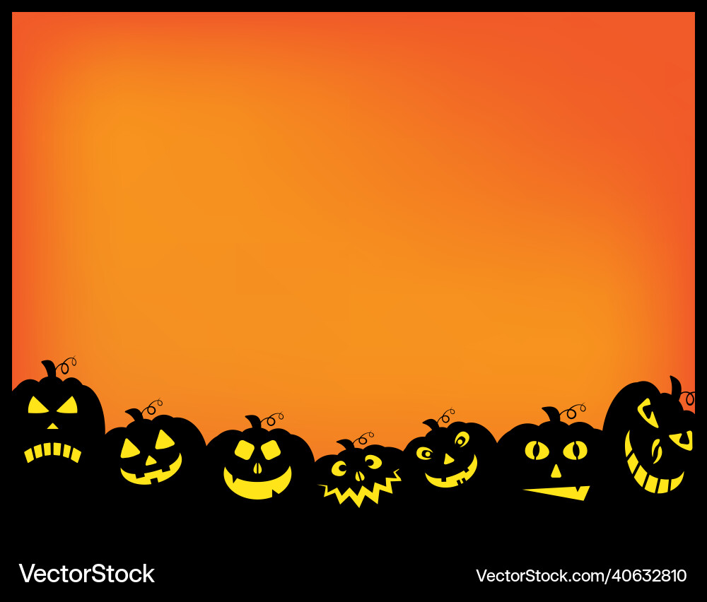 Halloween background orange spooky holiday Vector Image