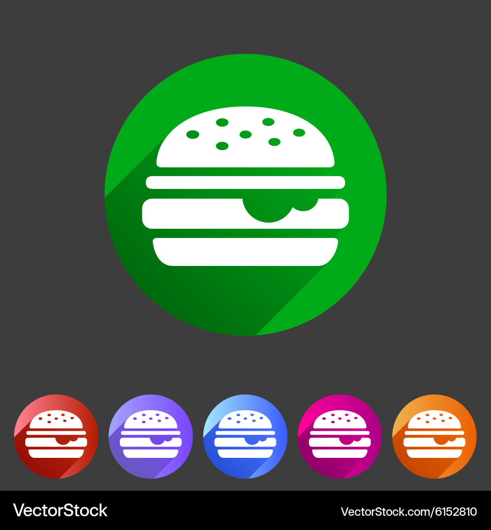 Hamburger burger icon flat web sign symbol logo Vector Image
