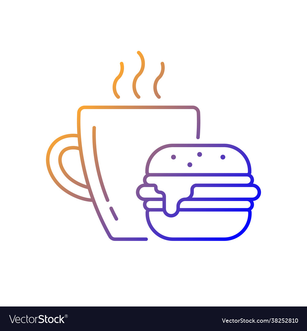 Lunch gradient linear icon Royalty Free Vector Image