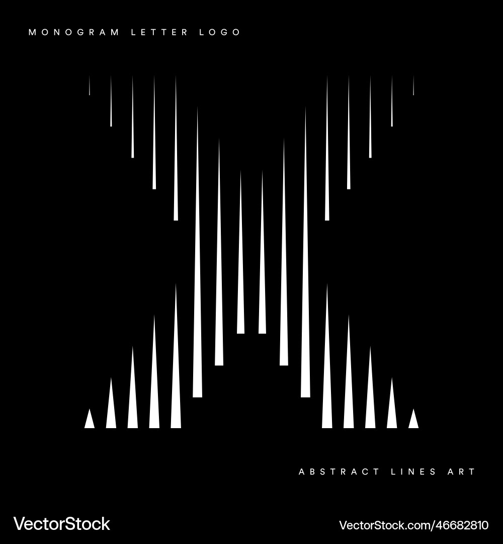 Monogram logo letter x lines abstract modern art Vector Image