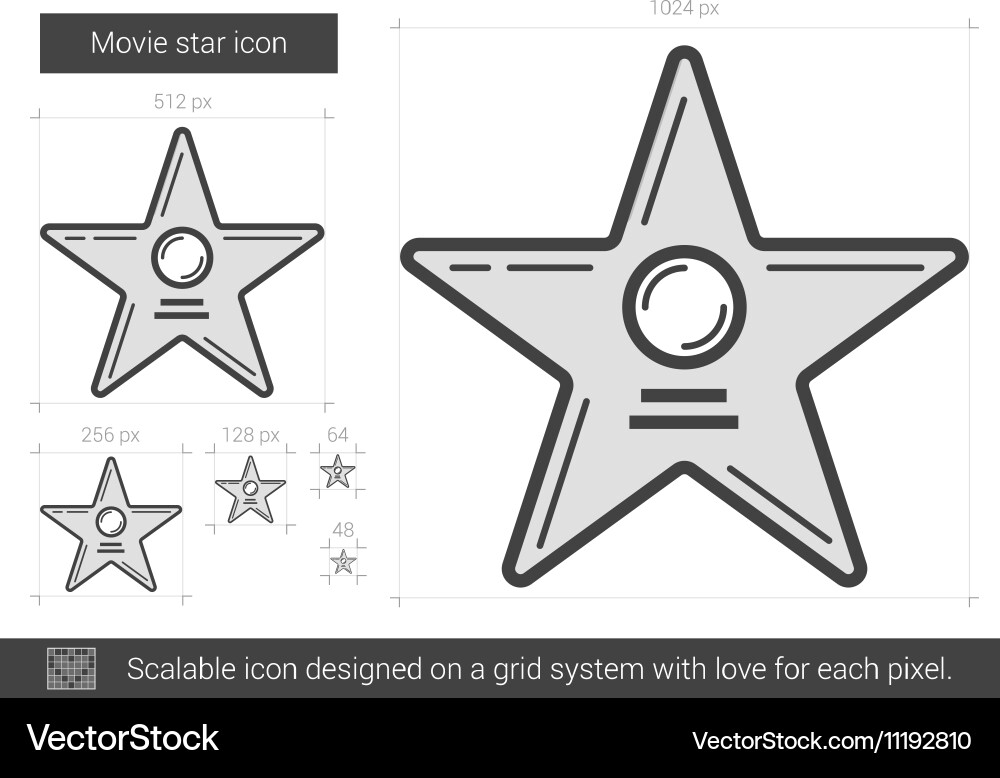Movie star line icon Royalty Free Vector Image
