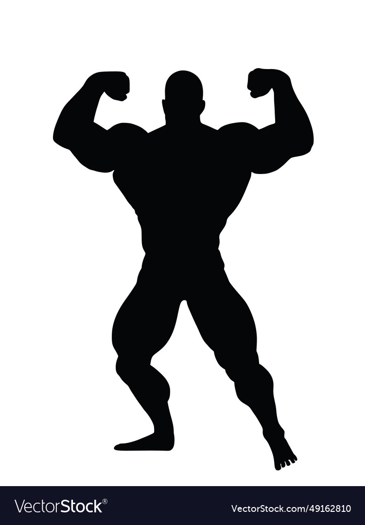 Muscular bodybuilder silhouette Royalty Free Vector Image