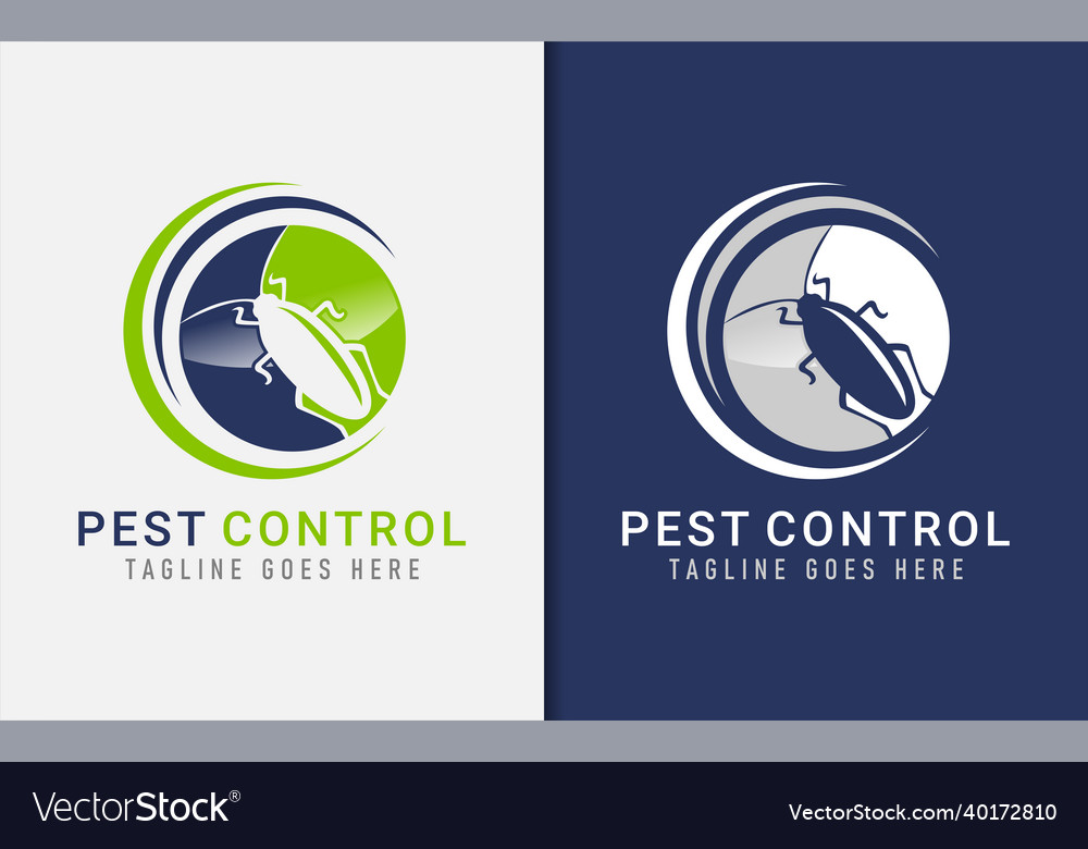 Pest control logo design with insect silhouette Vector Image